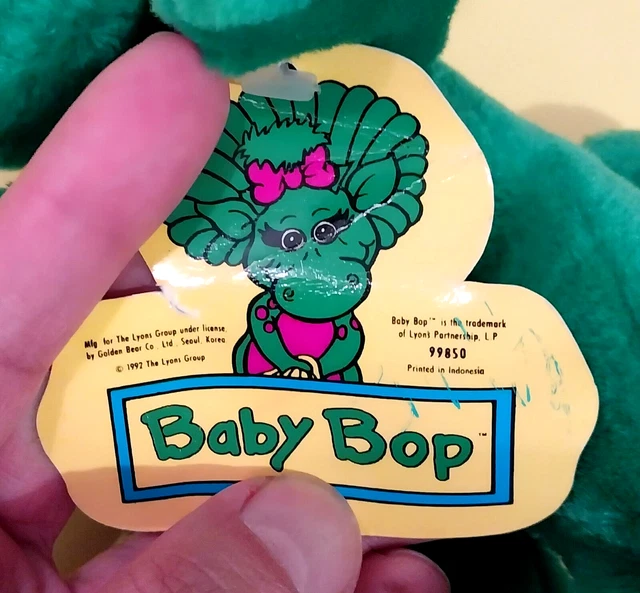 NEW VTG 1992 9" Baby Bop Plush Barney Lyons Group Dinosaur Stuffed Toy ...