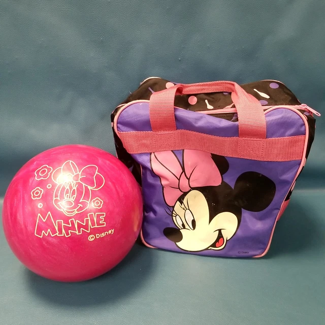 VINTAGE DISNEY MINNIE Mouse Pink Glitter Bowling Ball W/ Bag $67.50 ...