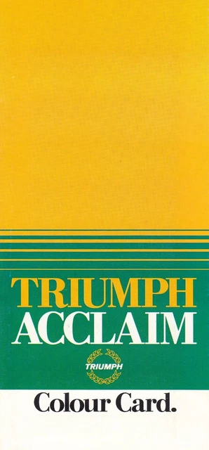 TRIUMPH ACCLAIM COLOUR CARD carta colori campione brochure AY EUR 3,95 ...