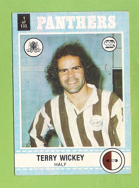 1977 SCANLENS RUGBY League Card #1 Terry Wickey, Penrith Panthers $15. ...