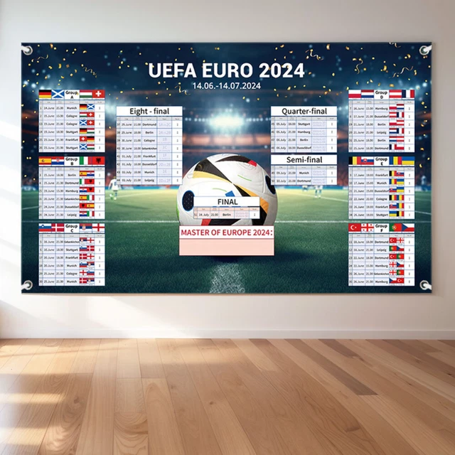 EURO 2024 WALL Chart Oxford Cloth Schedule Wallchart 110x180cm for ...