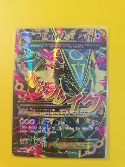 POKÉMON TCG MEGA M Rayquaza EX Roaring Skies Full Art Card 105/108 £550 ...