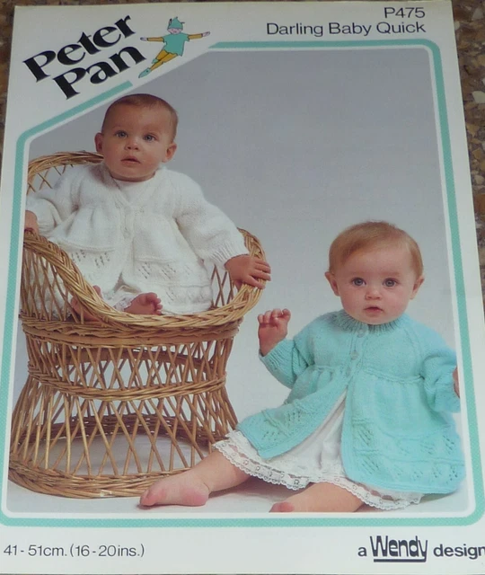 PETER PAN DARLING Baby Quick Knitting Pattern Baby's Matinee Coats P475 ...