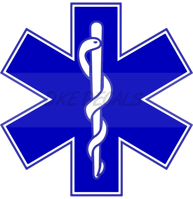 4& STAR OF Life Reflective Emergency Medical EMT Paramedic Decal MTPL ...