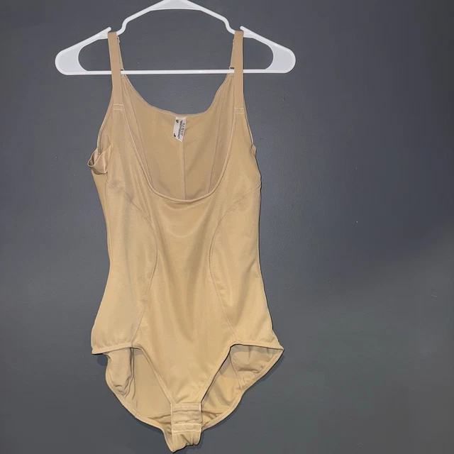 FLEXEES BY MAIDENFORM XL One Piece Body Shaper Wear Your Own Bra Tan £9 ...