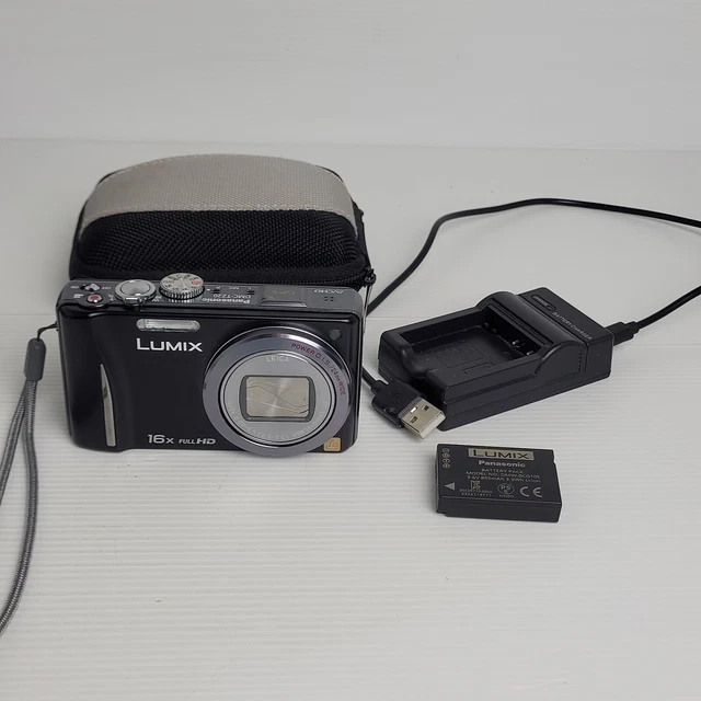 PANASONIC LUMIX DMC-TZ20 Digital Camera GPS 16x Zoom W/ Charger & Bag ...