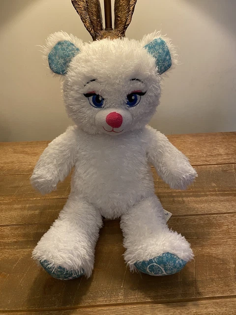 BUILD A BEAR Frozen Elsa Teddy Bear Soft Toy White Sparkly 17” £11.99 ...