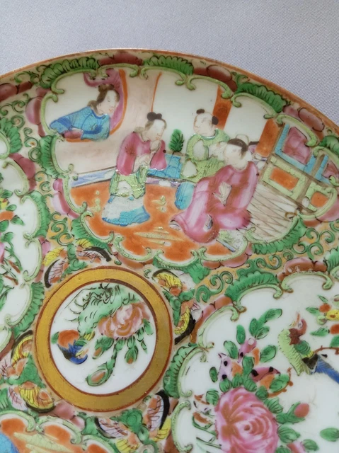ANTIQUE CHINESE HAND Painted 19th Canton Plate £10.80 - PicClick UK