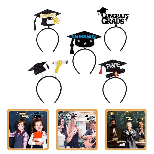 5 PCS CHILDREN'S Academic Cap Graduation Hat Preschool Caps Hair ...