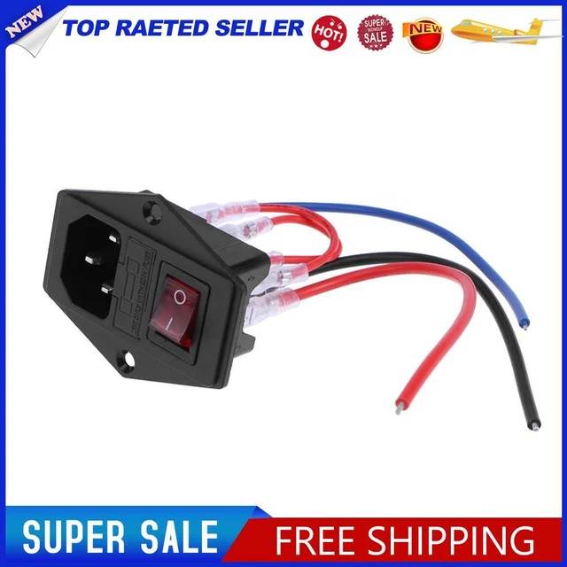 10A 220V/110V MALE Power Switch Printer Parts DIY Accessory Black for ...