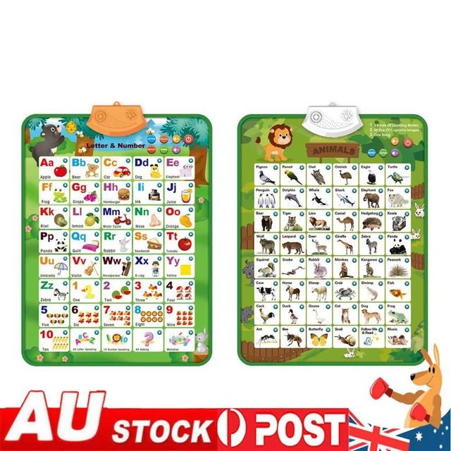 ELECTRONIC ALPHABET CHART Poster Smart Sound Animals Wallchart for Kids ...