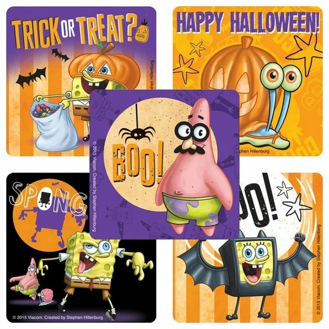 SPONGEBOB STICKERS X 5 - Sponge Bob Halloween Stickers - Party Trick or ...