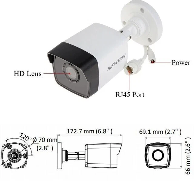 HIKVISION 4MP POE IP Camera DS-2CD1043G0-I WDR BULLET H.265+ 2.8mm/4mm ... HIKVISION 4MP POE IP Camera DS-2CD1043G0-I WDR BULLET H.265+ 2.8mm/4mm ...