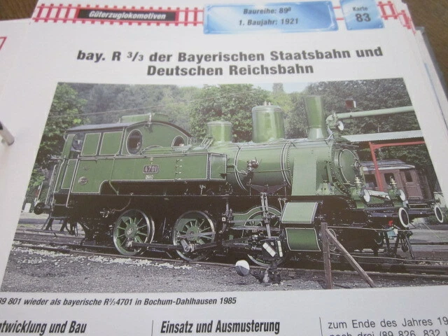 DAMPFLOK RISSZEICHNUNG G 83 bay. R 3/3 BAyerische Staatsbahn DRH 89.8 ...