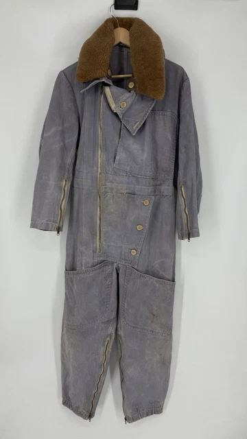 VINTAGE BRITISH RAF WW2 1940s Flight Flying Suit with Brown Shearling ...