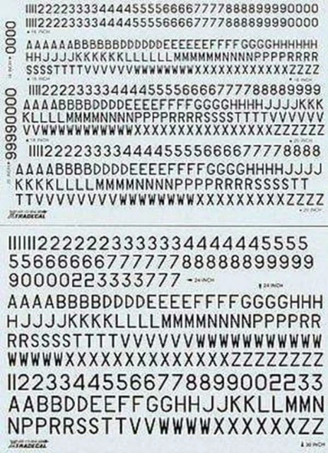 XTRADECAL X72065 RAF Post War Black Serial Letters & Numbers Decals 1/ ...