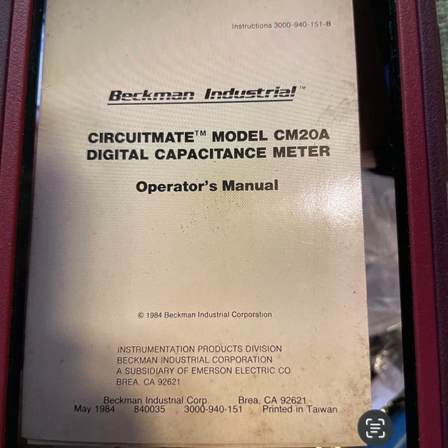 MANUAL FOR BECKMAN Industrial TECH 300-series Digital, 42% OFF