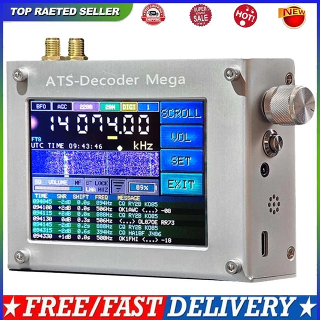 ATS-DECODER SDR RECEIVER FM RDS AM LW MW SW SSB DSP Si4732 4inch Touch ...