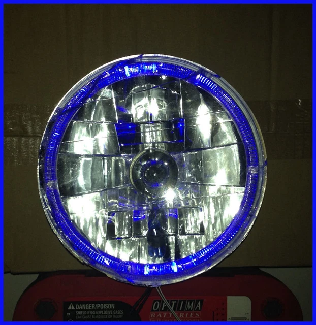 MAZDA RX2 RX3 RX4 RX5 RX7 808 929 121 BLUE LED Halo 7" Round headlights ...