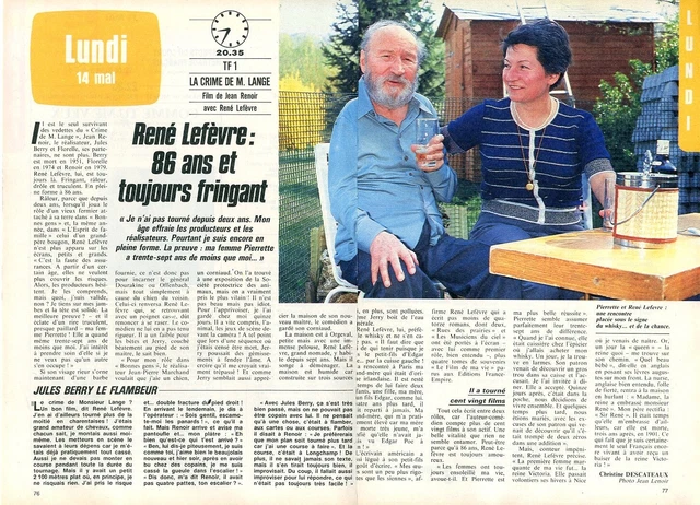 COUPURE DE PRESSE Clipping 1984 René Lefèvre (2 pages) EUR 5,00 - PicClick FR
