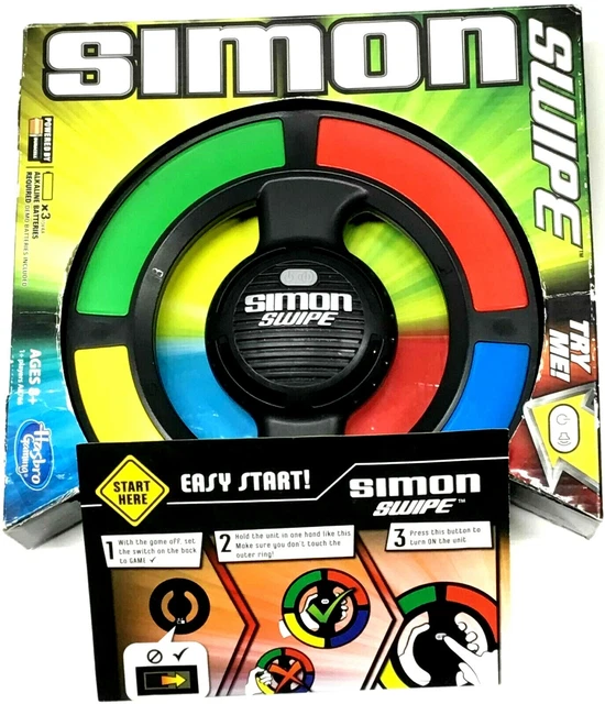 HASBRO SIMON SWIPE Electronic Memory Game In Box 4 Awesome Games 16 ...