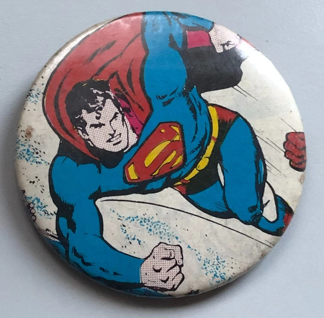 SUPERMAN LARGE VINTAGE 1970s/80s DC Comics Badge £7.99 - PicClick UK
