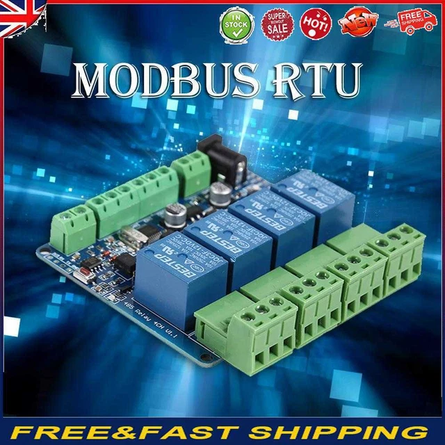 MODBUS-RTU 4 WAY 12V Relay Module Switch 4 Way Relay Output RS485 Communication £6.29 - PicClick UK