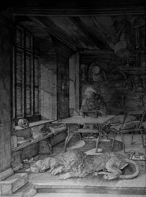 DESSIN SIGNÉ ALBRECHT Dürer - Saint - Jérôme Et Ces Études. Renaissance ...