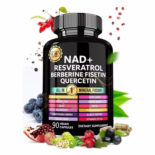 NAD+ RESVERATROL BERBERINE Quercetin All In One Supplement for Anti ...