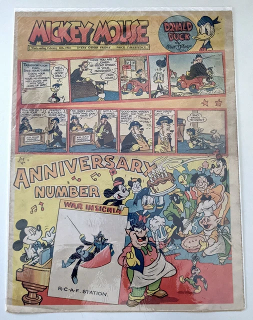 MICKEY MOUSE WEEKLY February 12th 1944 WW2 propaganda issue Anniversary ...