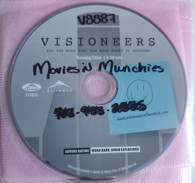 VISIONEERS LOOSE DISC DVD Alliance - Former Rental Movie $2.00 ...