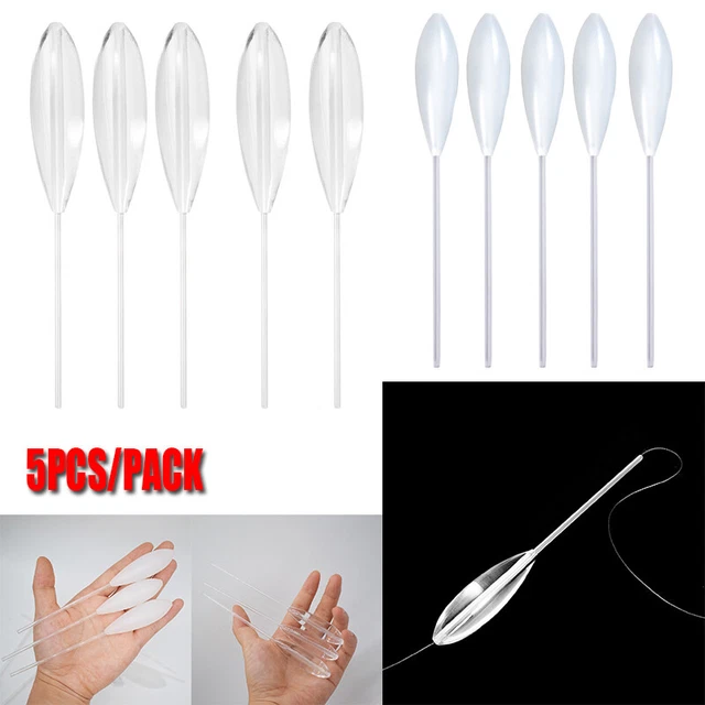 5PCS CLEAR PLASTIC Casting Bombarda Sinking Fly Fishing Spinning Floats ...