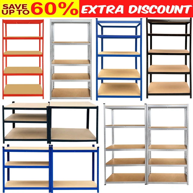 HEAVY DUTY 5 Tier Metal Garage Shelves Shelving Racking Storage ...