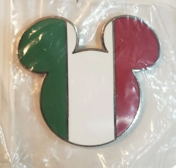 DISNEY ITALY FLAG AP Mickey Mouse Head Pin Epcot World Showcase Artist ...