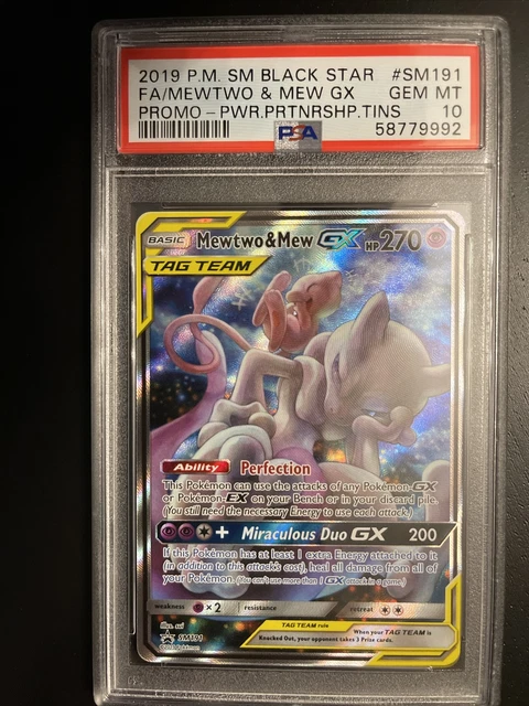 MEWTWO & MEW GX - PSA 10 - Black Star Promo - SM191 - 2019 - Gem Mint ...