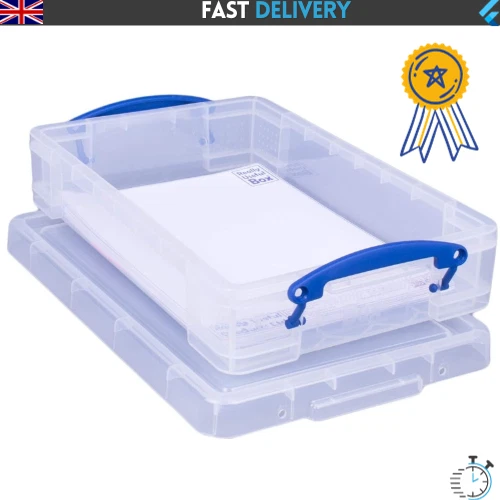 REALLY USEFUL BOX 4 Litre Office Storage Box, Clear New £9.78 - PicClick UK