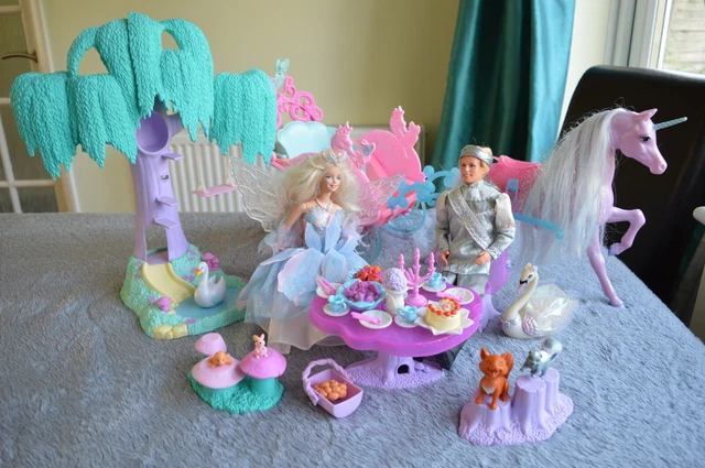 BARBIE SWAN LAKE Odette & Daniel Dolls, Unicorn & Carriage and ...