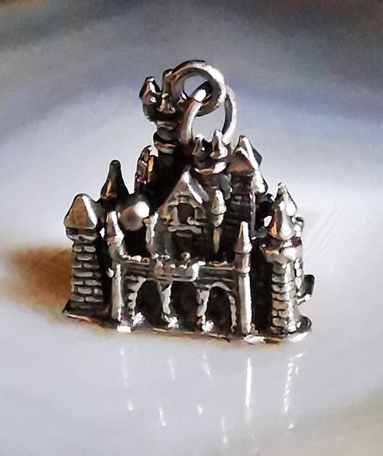 PENDANT SILVER 925 Cinderellas Castle Disney 20x15x10mm Vintage ...