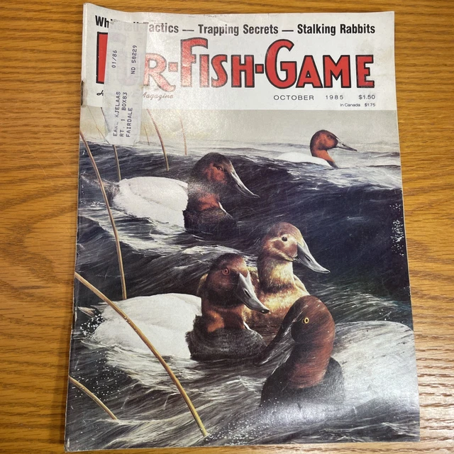 FUR-FISH-GAME HARDING’S MAGAZINE Vintage October 1985 Hunting Fishing ...