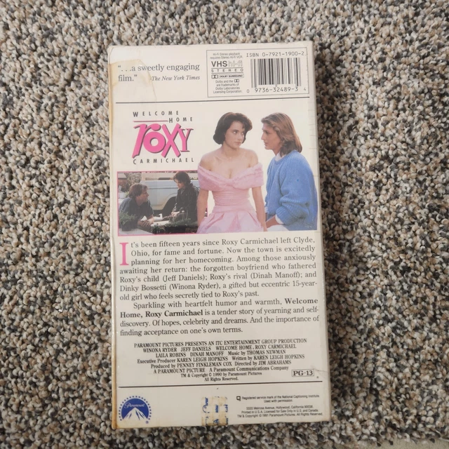 WELCOME HOME ROXY Carmichael (VHS, 1991) Winona Ryder, Jeff Daniels £5. ...