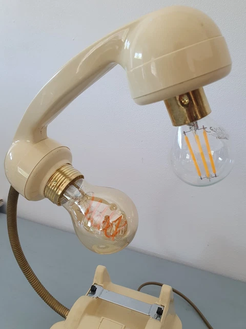 VINTAGE 1981 ROTARY dial phone retro desk lamp rotary telephone+2 LED ...