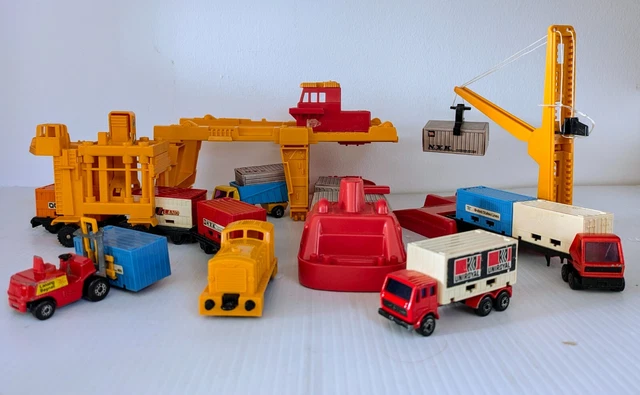 MATCHBOX LESNEY PORT Set container ship PS1 train Shunter mercedes ...