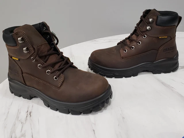 NEW BRAZOS MEN'S Glazier Work Boots STEEL TOE waterproof Leather Size 7 ...