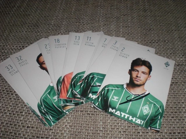 35 AK AUTOGRAMMKARTENSATZ Werder Bremen 2025/2026 original signiert EUR ...