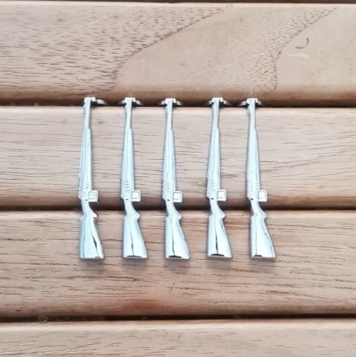 5 CHROME PLATED Slimline Rifle + 5 Slimline Pens Woodturning Project ...