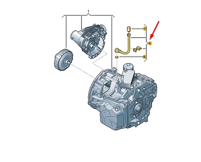 VW TRANSPORTER VI T6 Dual Clutch Gearbox Breather Line 0BT301472 NEW £ ...