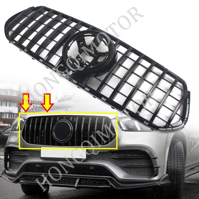BLACK GT STYLE Front Bumper Grille For Mercedes Benz W167 GLE350 GLE400 ...