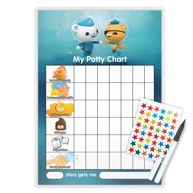 OCTONAUTS POTTY TOILET TRAINING reward Chart + Pen & Free Star Stickers ...