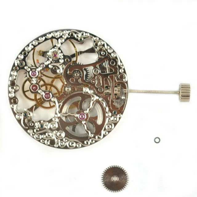 WATCH CLASSIC 17 Jewels Mechanical Analog Skeleton Hand Winding 6497 ...