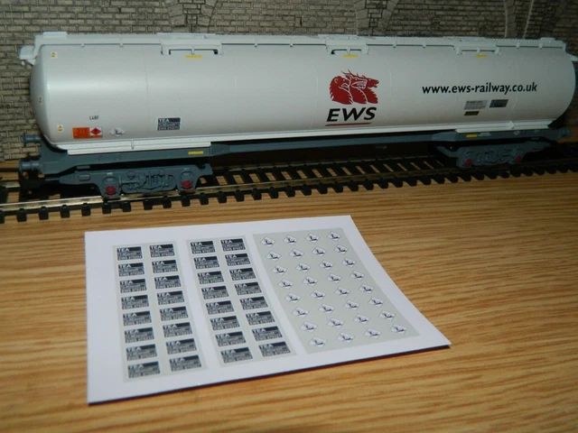 ALTERNATIVE NUMBERS DECALS for Hornby EWS TEA Bogie Tanker Wagon OO ...